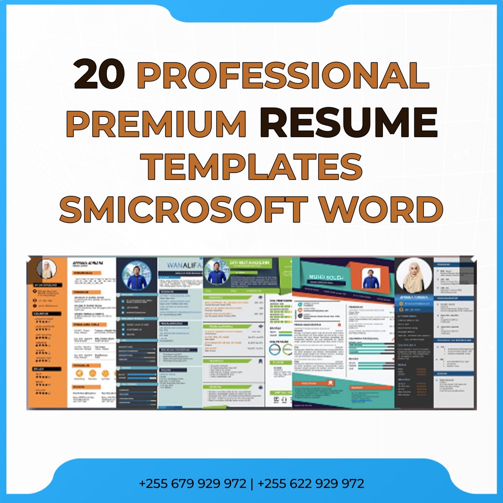20 Professional Premium Resume 2023 | Editable Microsoft Word Templates ...