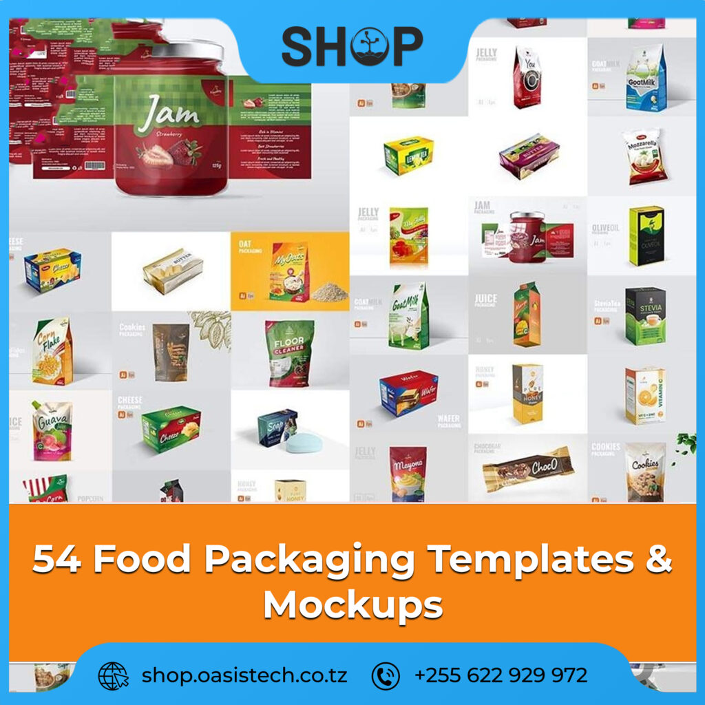 54 Food Packaging Templates & Mockups – Oasis Digital Store